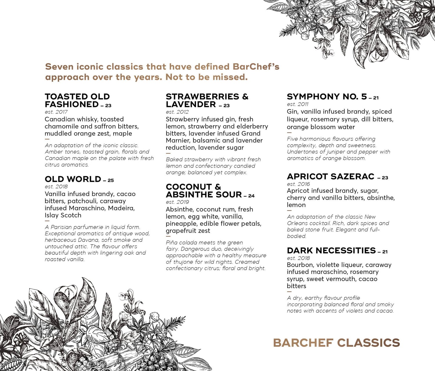 MENU — BarChef