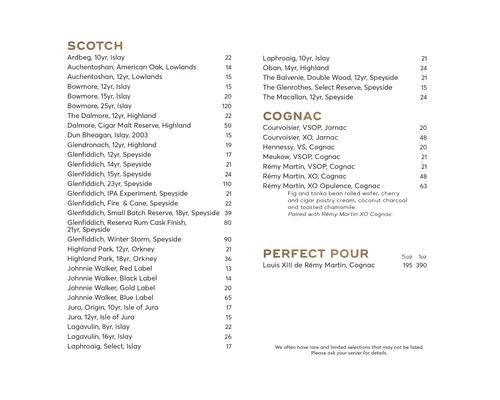 MENU — BarChef