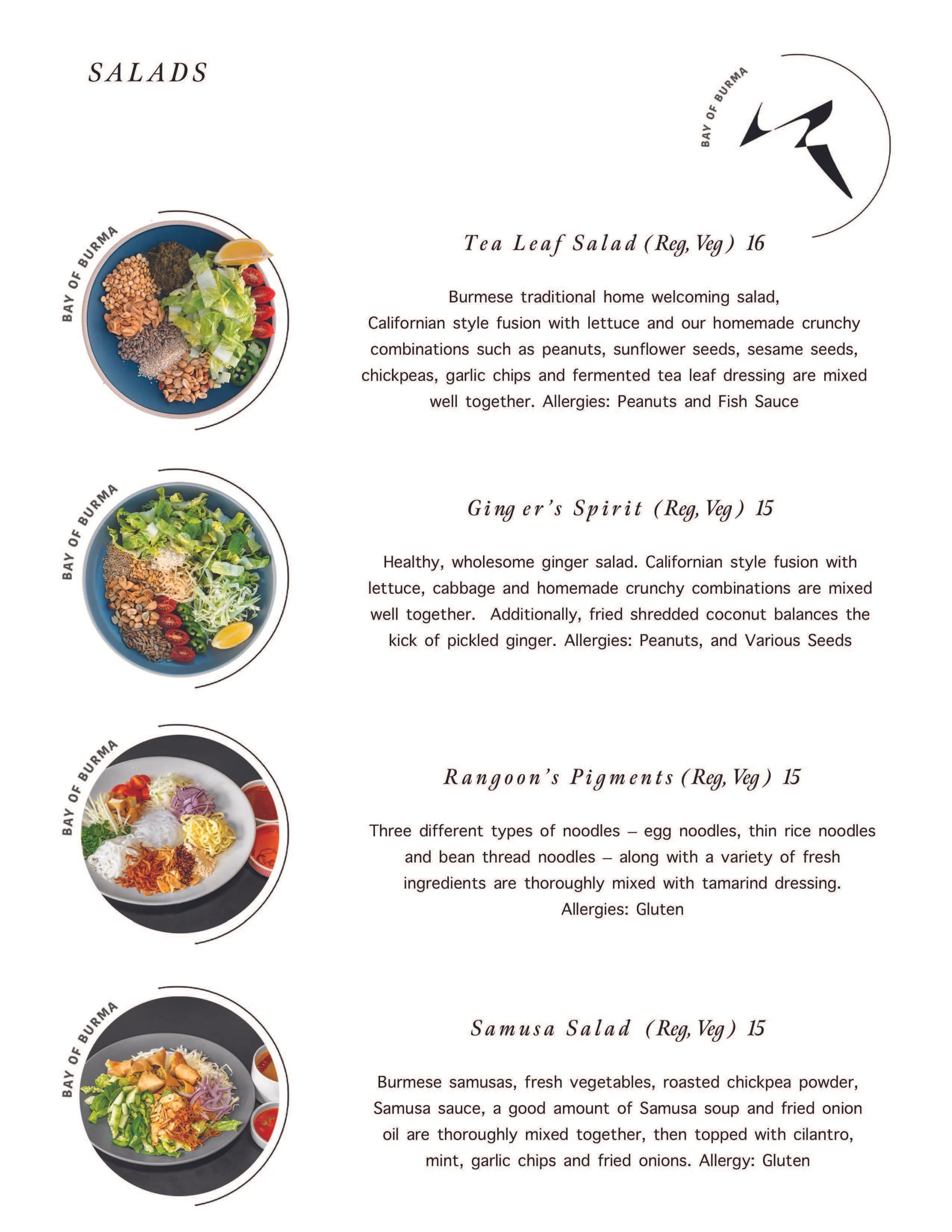 Menu — BAY OF BURMA