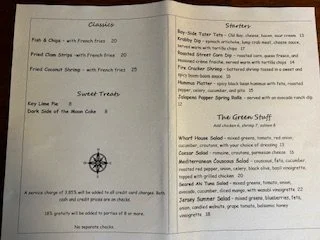 Menu — Curtin's Wharf Restaurant at Curtin Marina