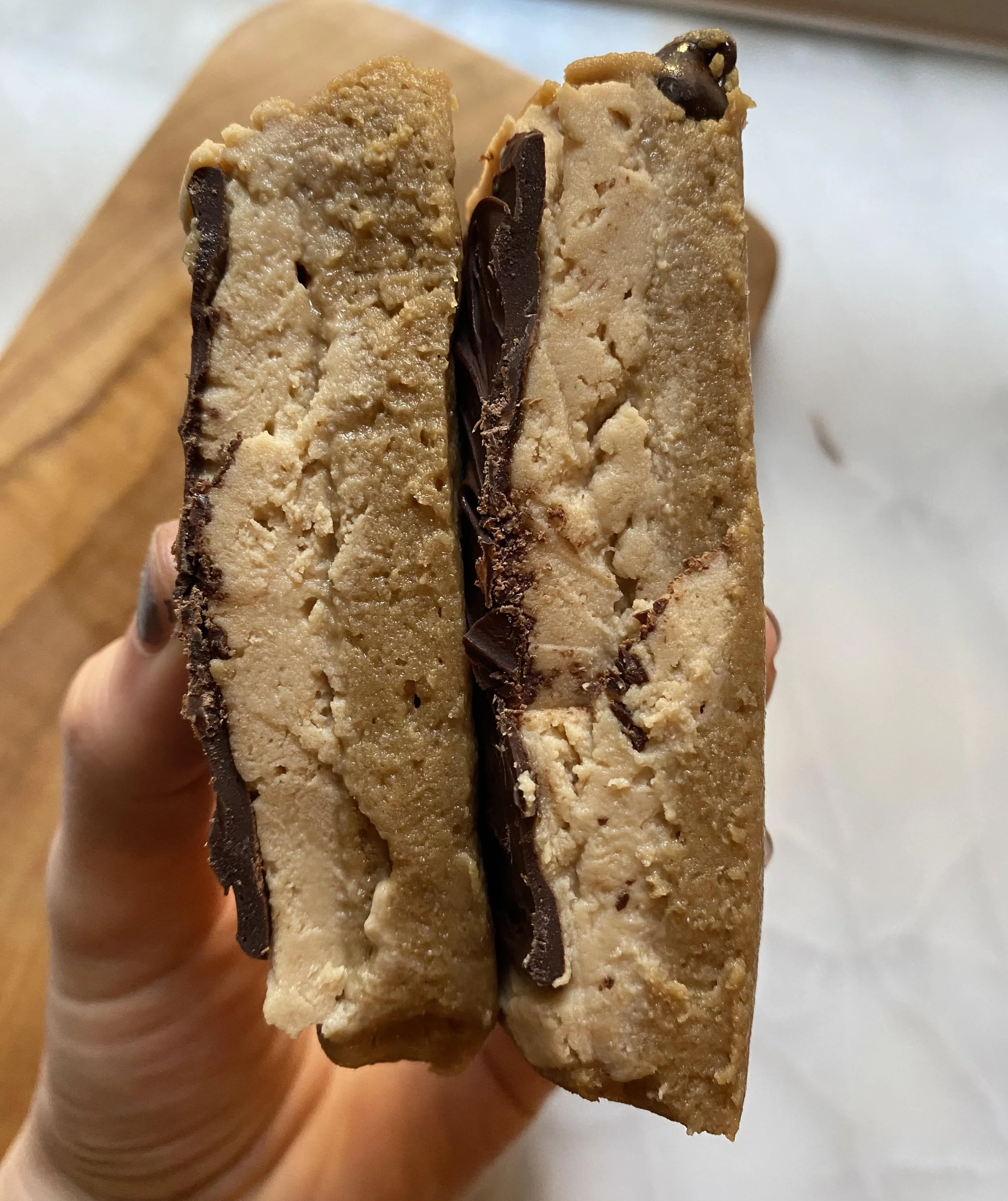 3 Layer No Bake Protein Cookie — Cooking by Kylie