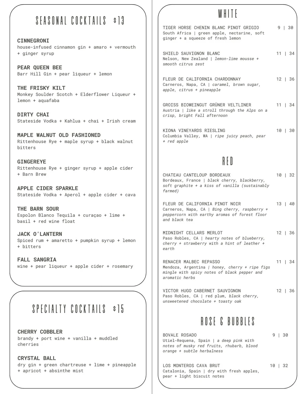 Food & Drink — The Barn