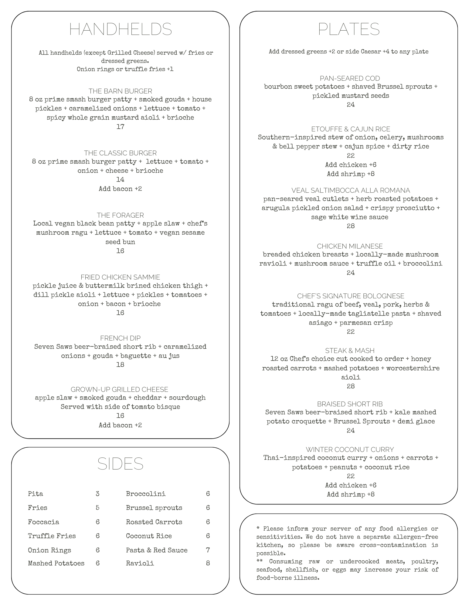 Food & Drink — The Barn