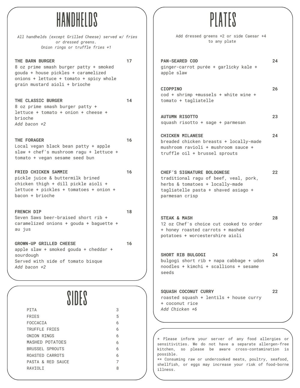 Food & Drink — The Barn