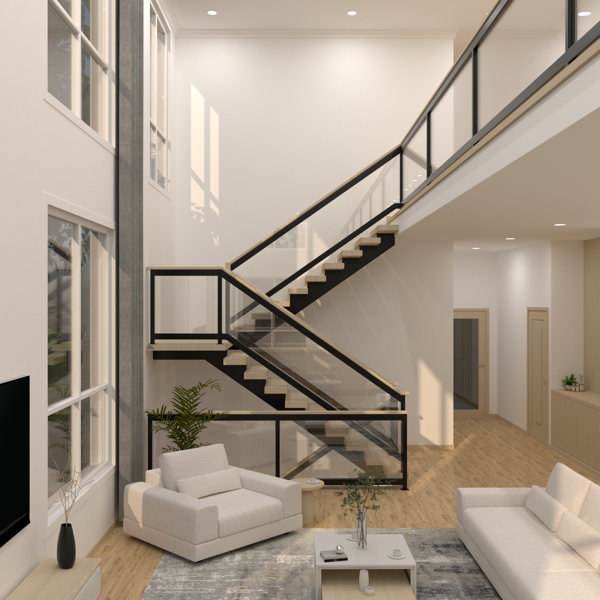 Monobeam Open Risers-Metal Stringer — Bolton Railings