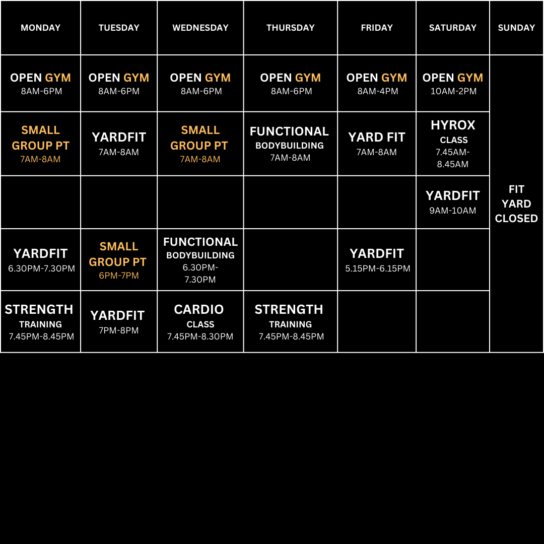 Timetable — Fit Yard