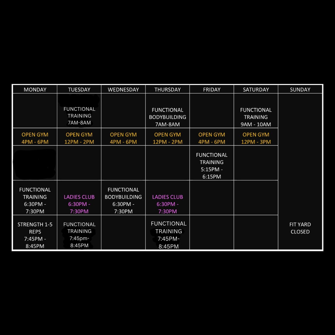 Timetable — Fit Yard