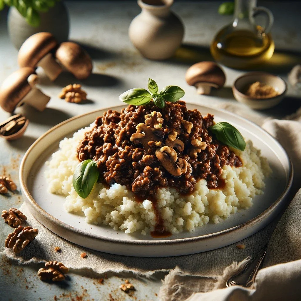 Mushroom and Walnut Bolognese with Cauliflower Rice Recipe | Healthy ...