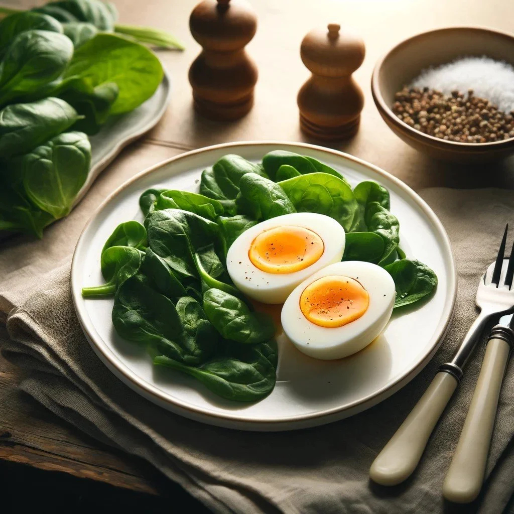 Healthy Snack or Breakfast: Boiled Eggs with Spinach — Alison Bladh