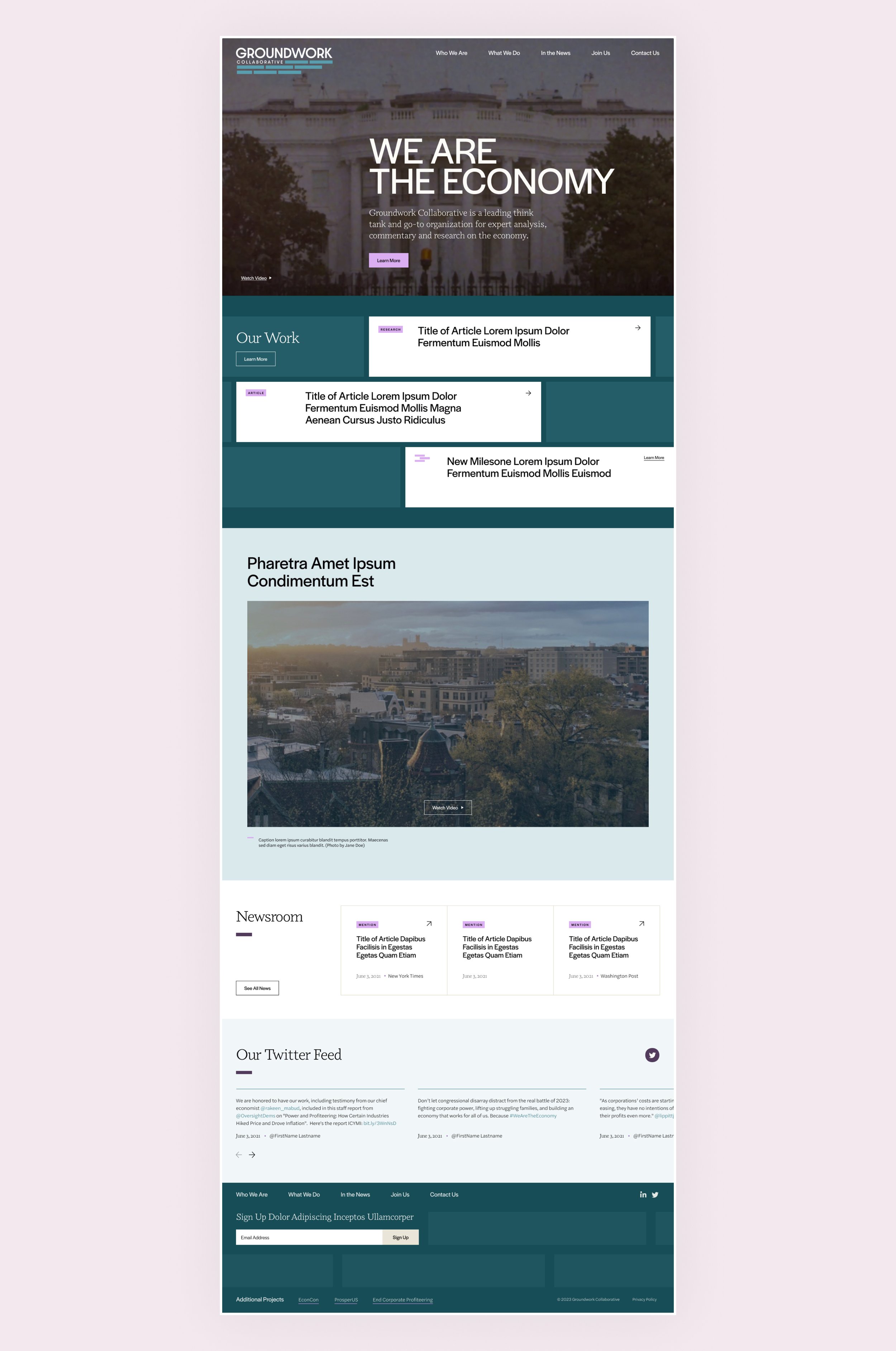 Groundwork, economy think tank web redesign — Marjory Mejia