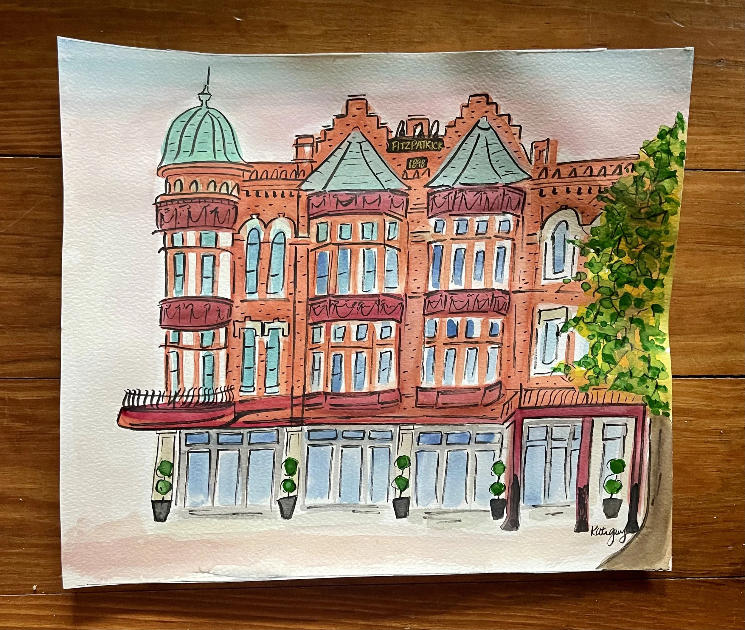 Fitzpatrick Hotel of Washington, Georgia - 11x14 Original (Matted ...