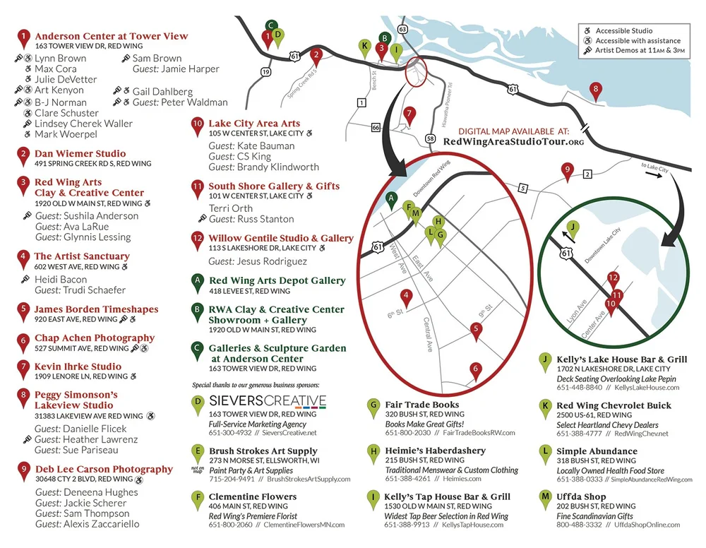 Map — Red Wing Area Studio Tour