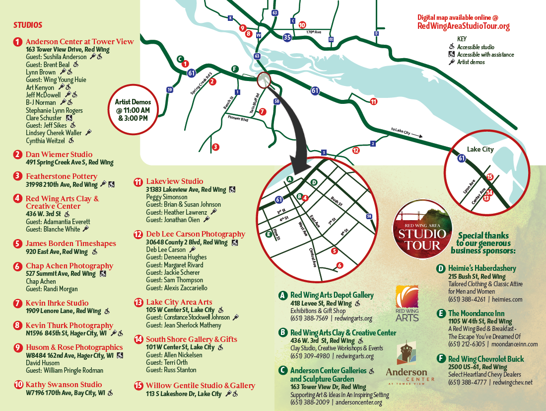 Map — Red Wing Area Studio Tour