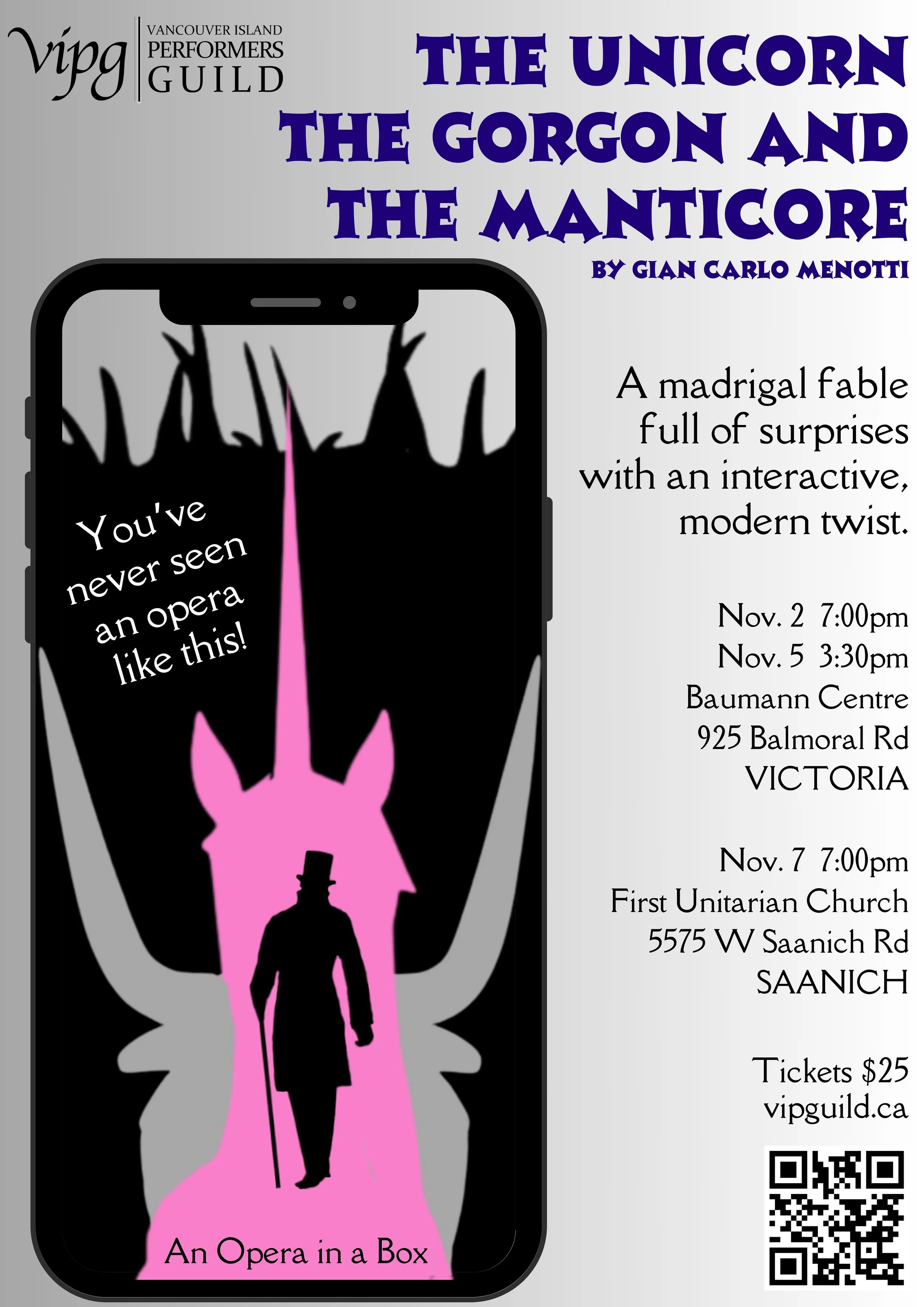 The Unicorn, the Gorgon and the Manticore — Vancouver Island Performers ...