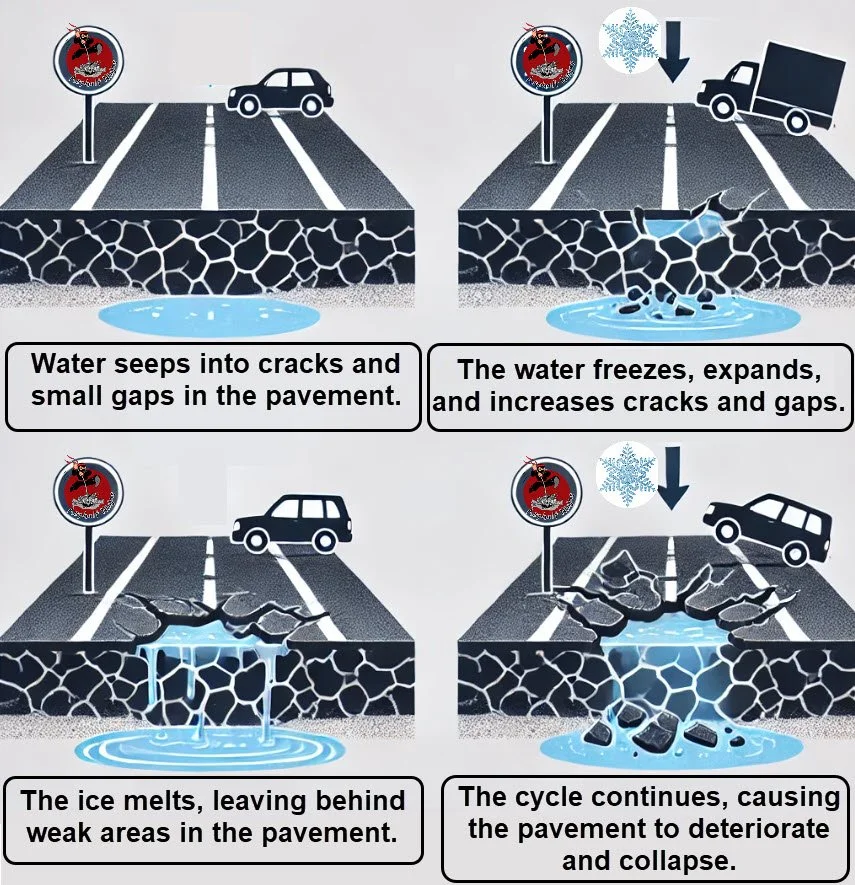 Winter’s Impact on Asphalt: Cracks, Potholes & More