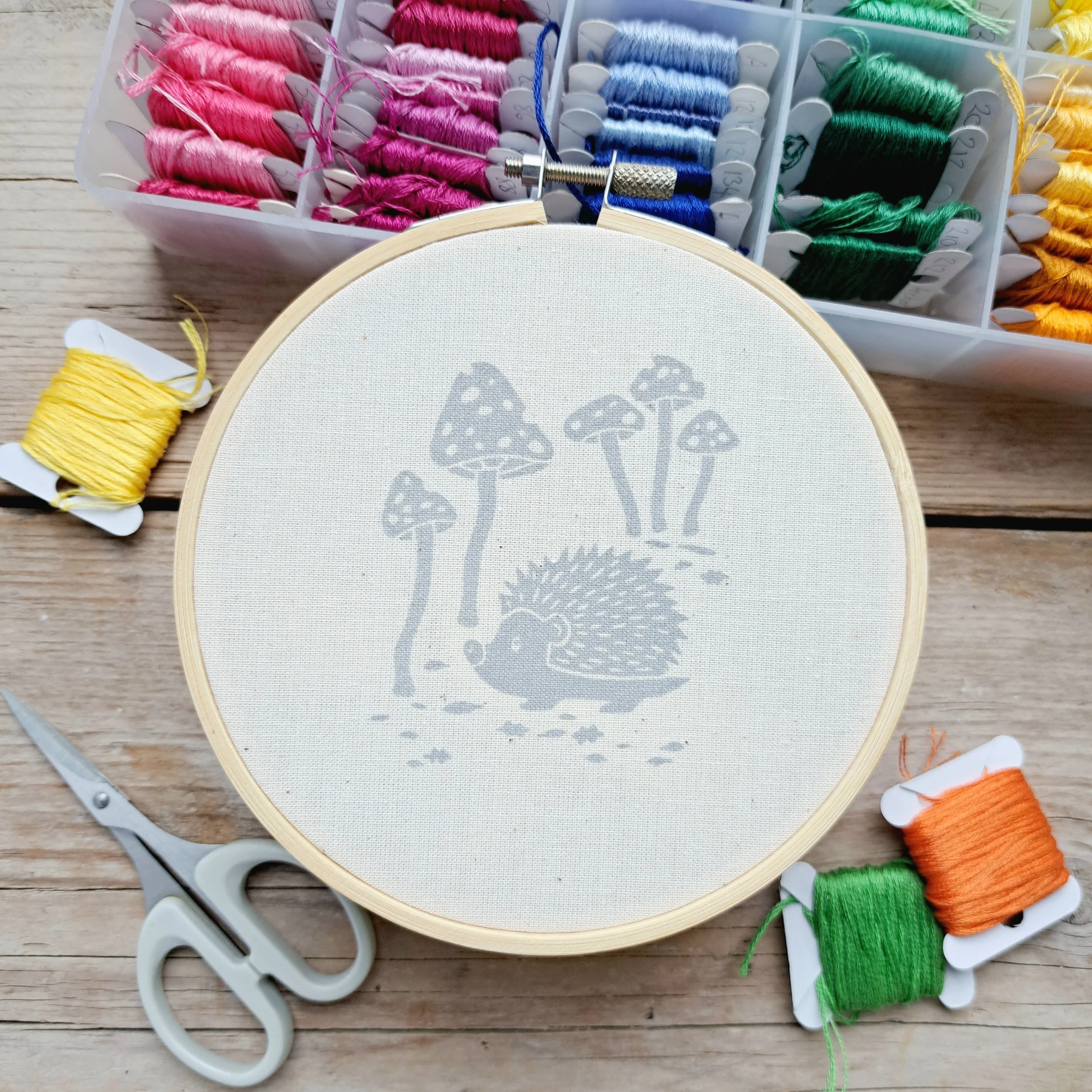 Hedgehog Embroidery Square — Bluebell Love