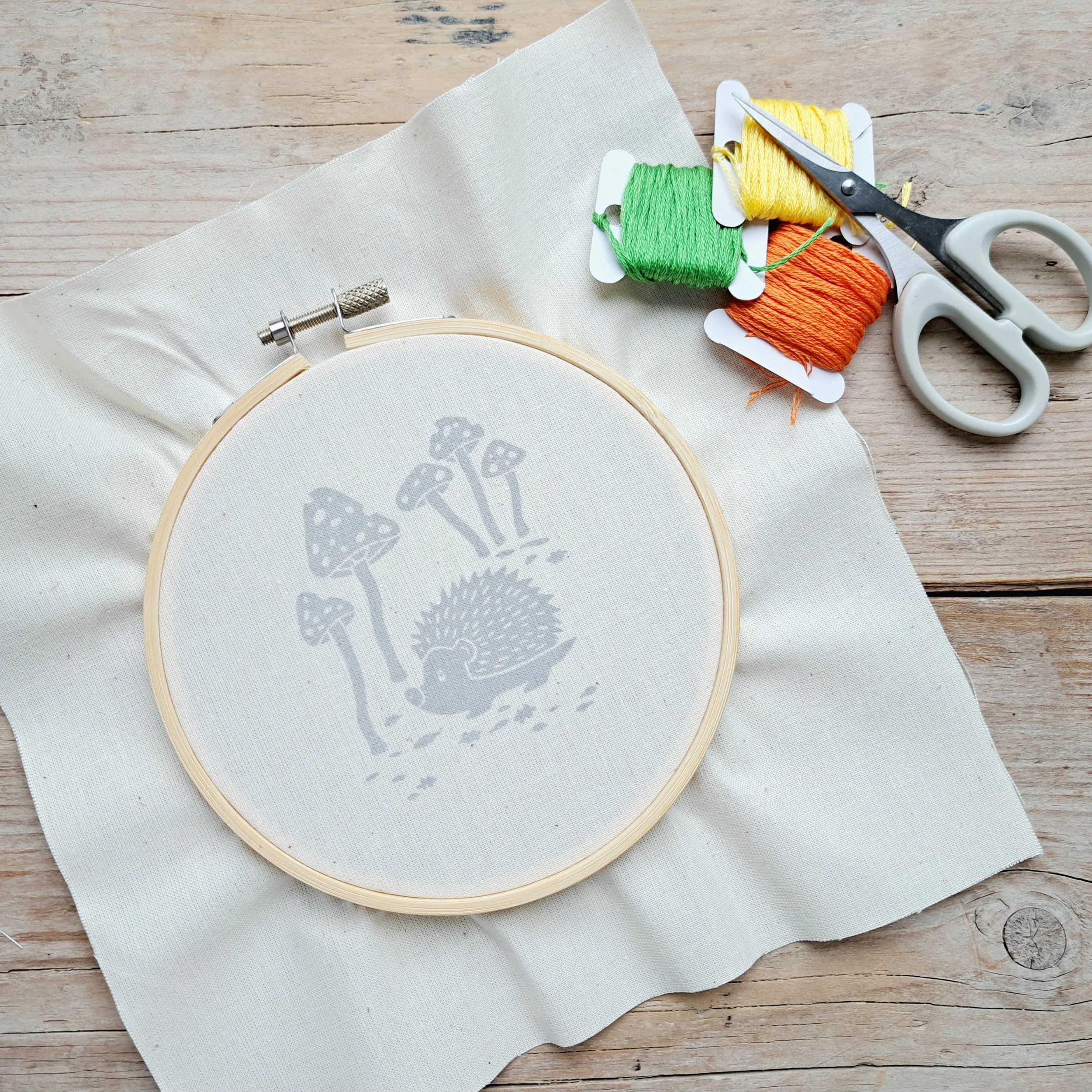 Hedgehog Embroidery Square — Bluebell Love