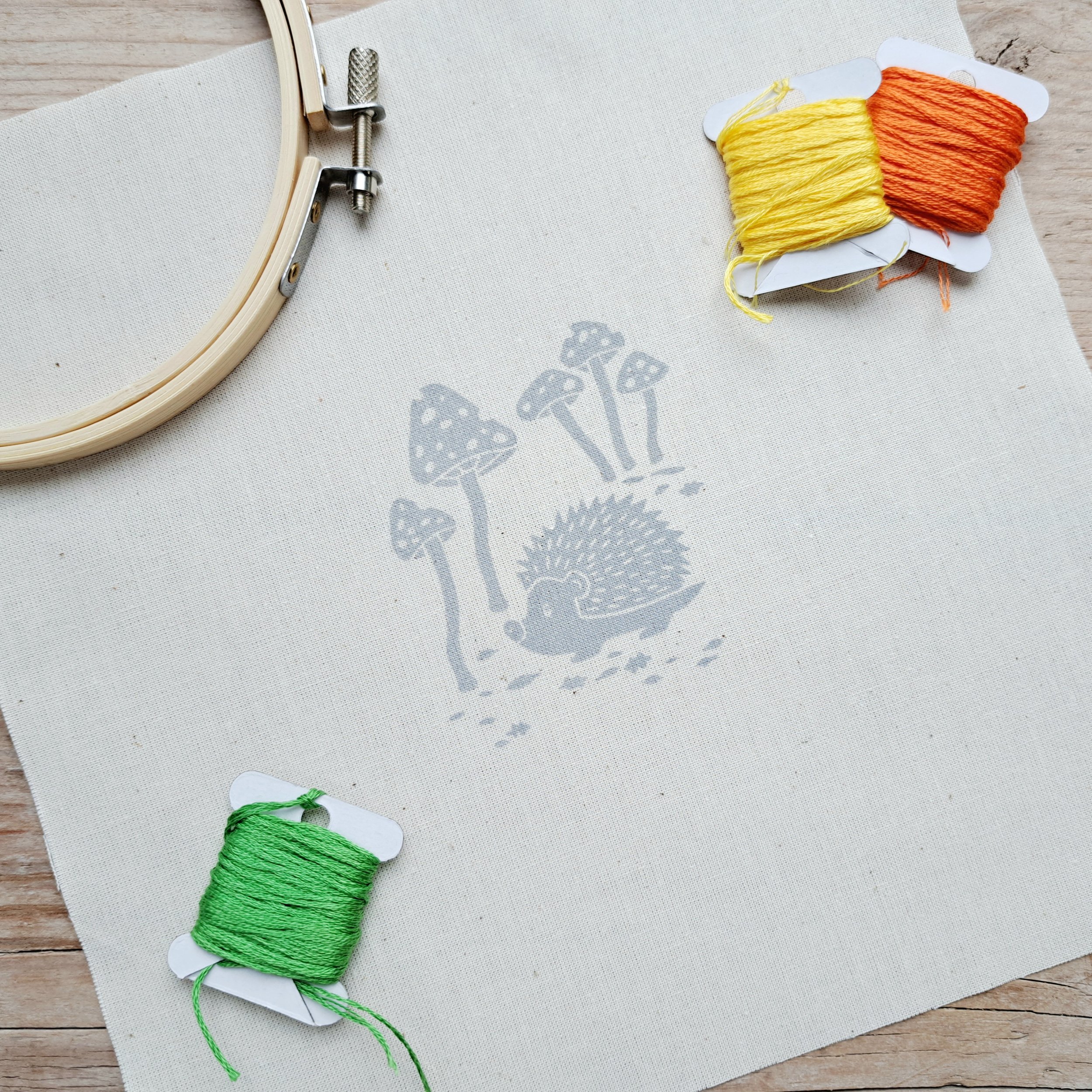 Hedgehog Embroidery Square — Bluebell Love