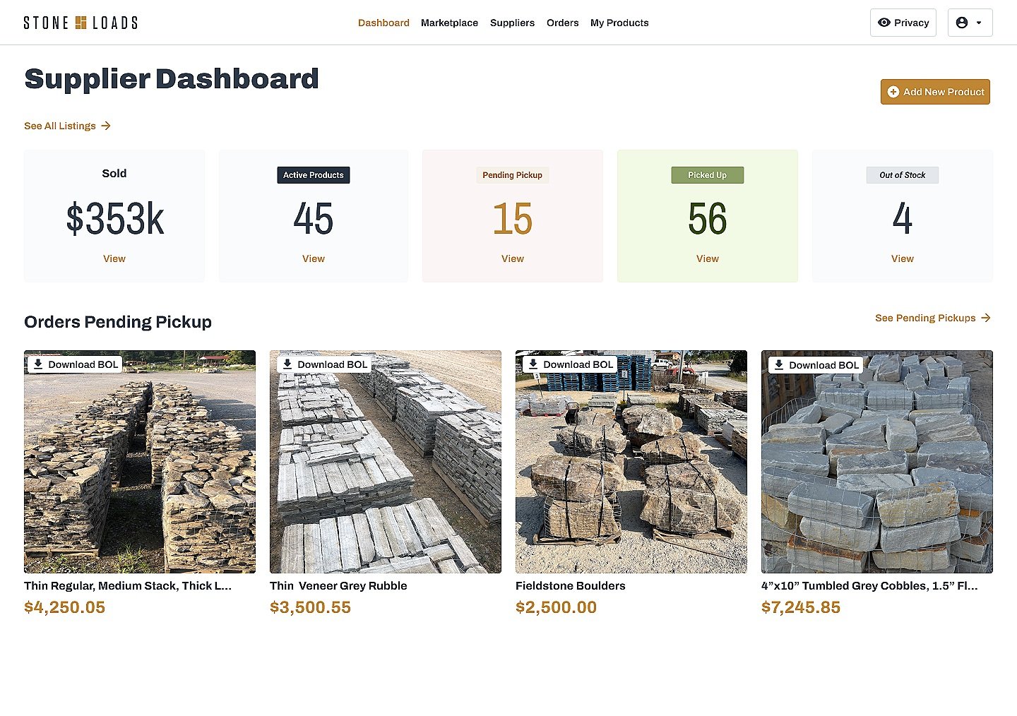 Sell on StoneLoads — StoneLoads