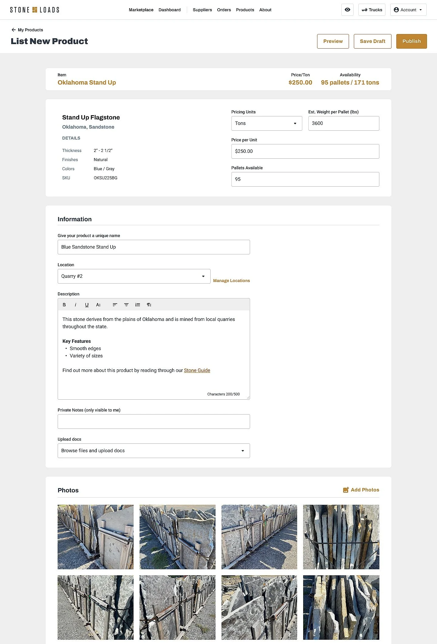 Sell on StoneLoads — StoneLoads