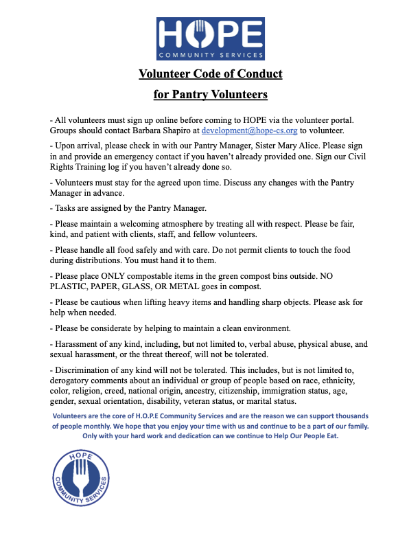 Volunteer — HOPE Community Services