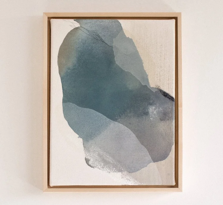 Original abstract art organic raw canvas home decor