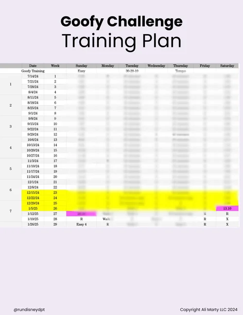 Disney Goofy Challenge Training Plan 2025 — runDisneyDPT