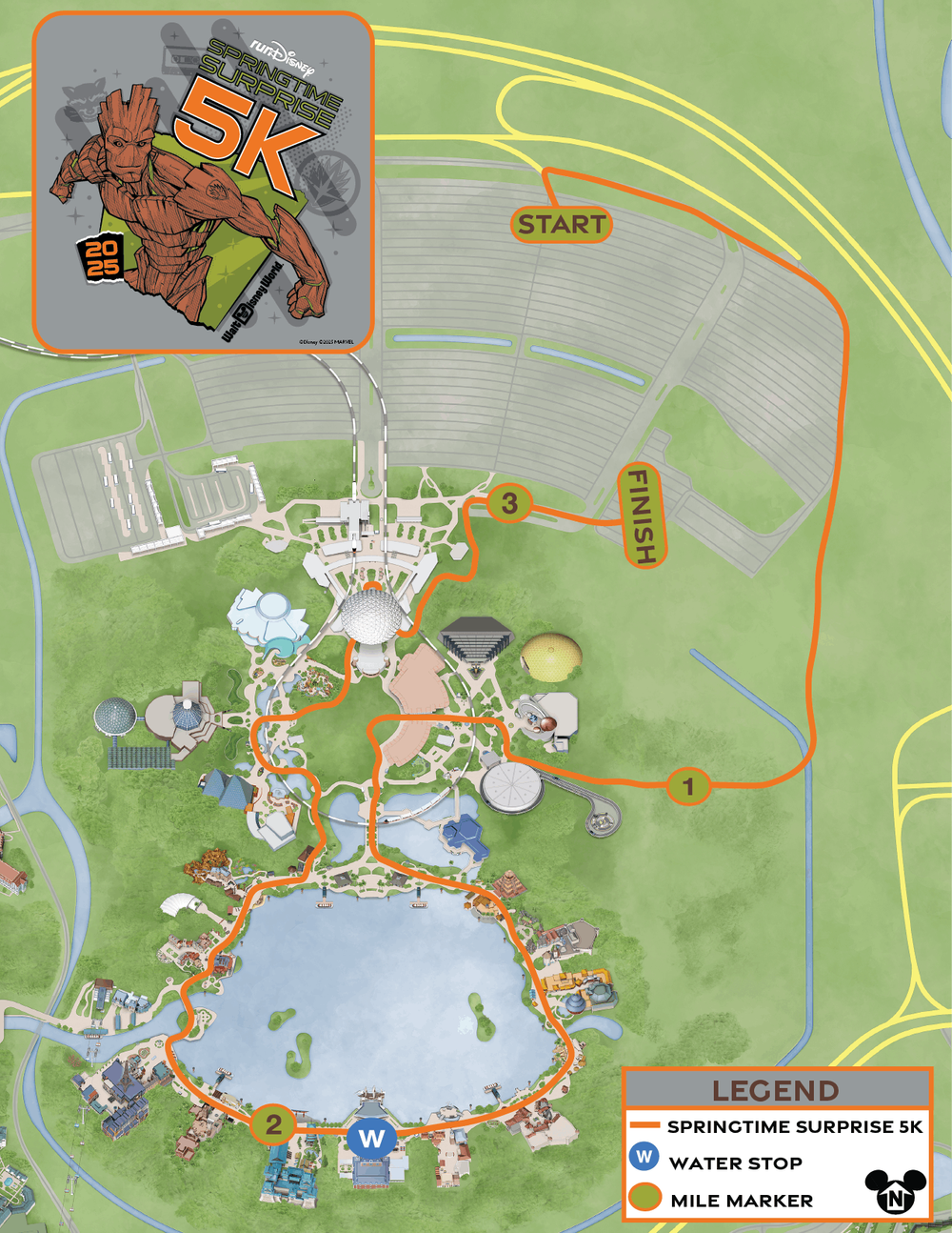 Springtime Surprise Race Map 2025 — runDisneyDPT