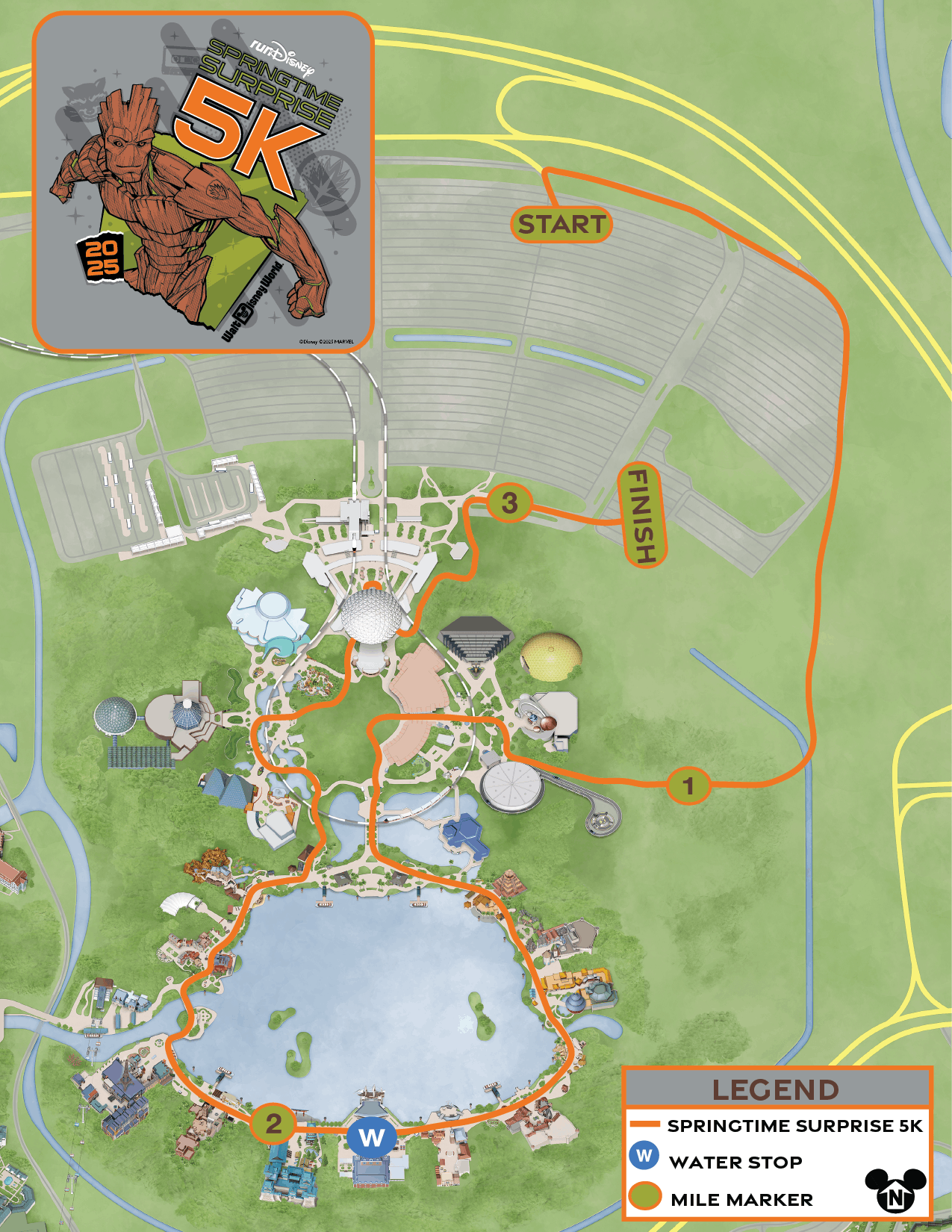 Springtime Surprise Race Map 2025 — runDisneyDPT