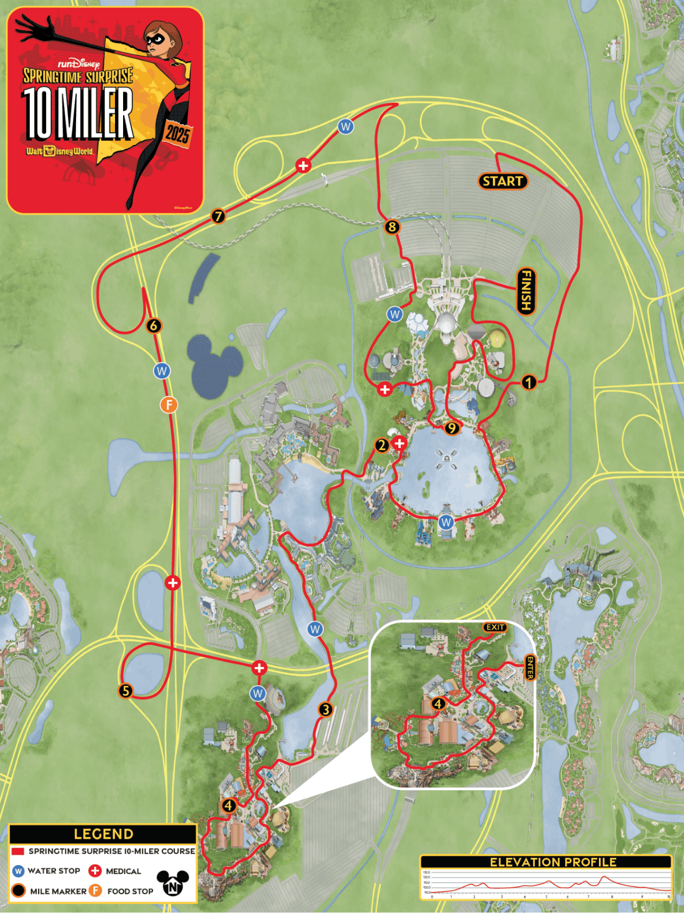 Springtime Surprise Race Map 2025 — runDisneyDPT