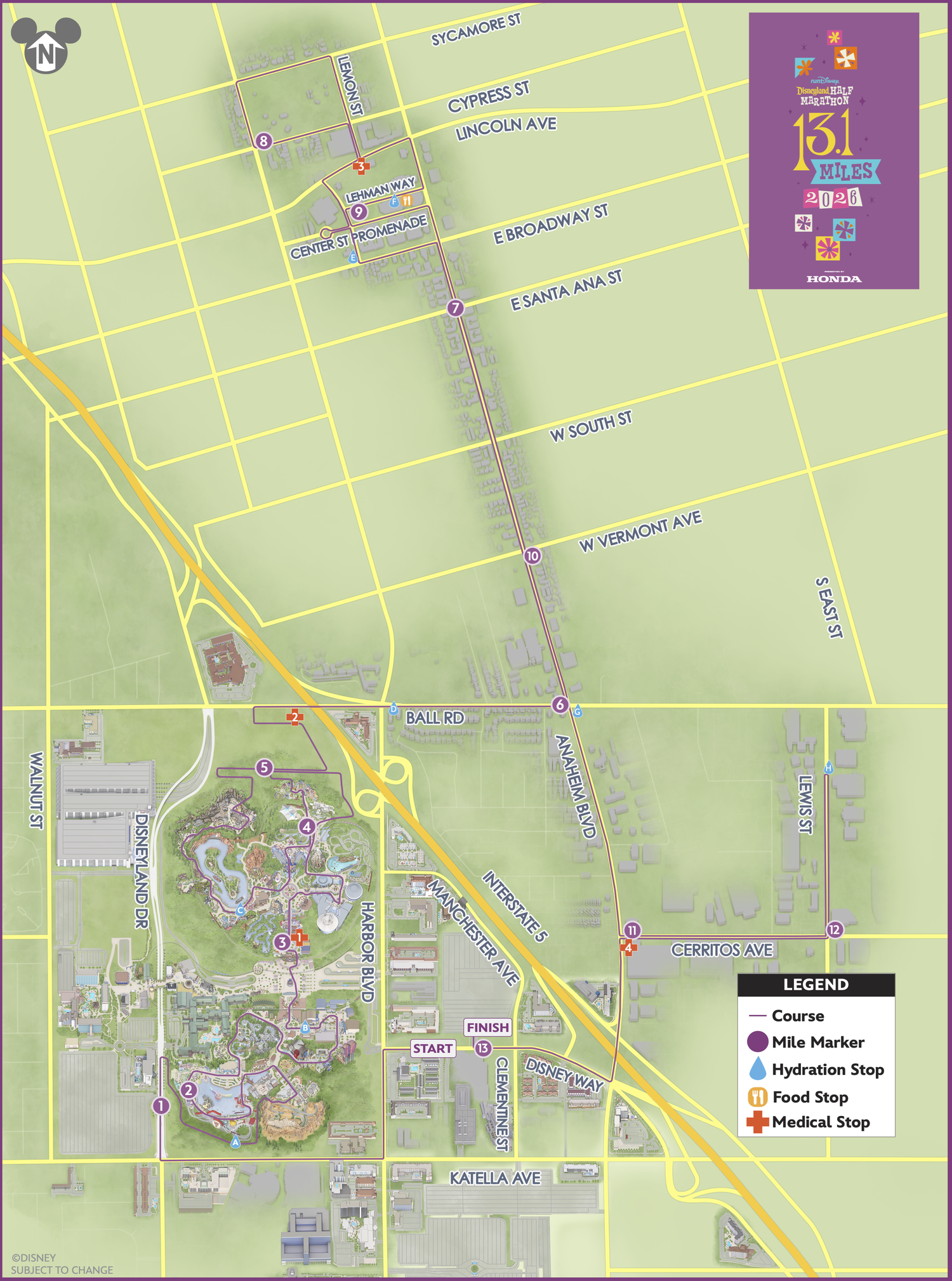Disney Half Marathon Map Disneyland 2026 — runDisneyDPT