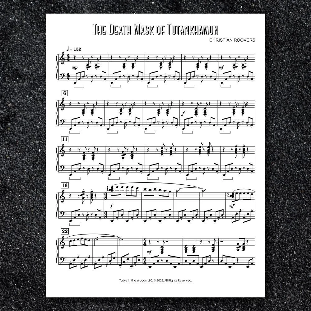 "The Death Mask of Tutankhamun" Sheet Music Download — Christian ...