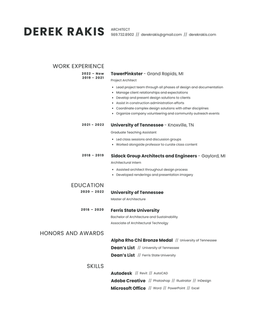 Resume — DEREK RAKIS