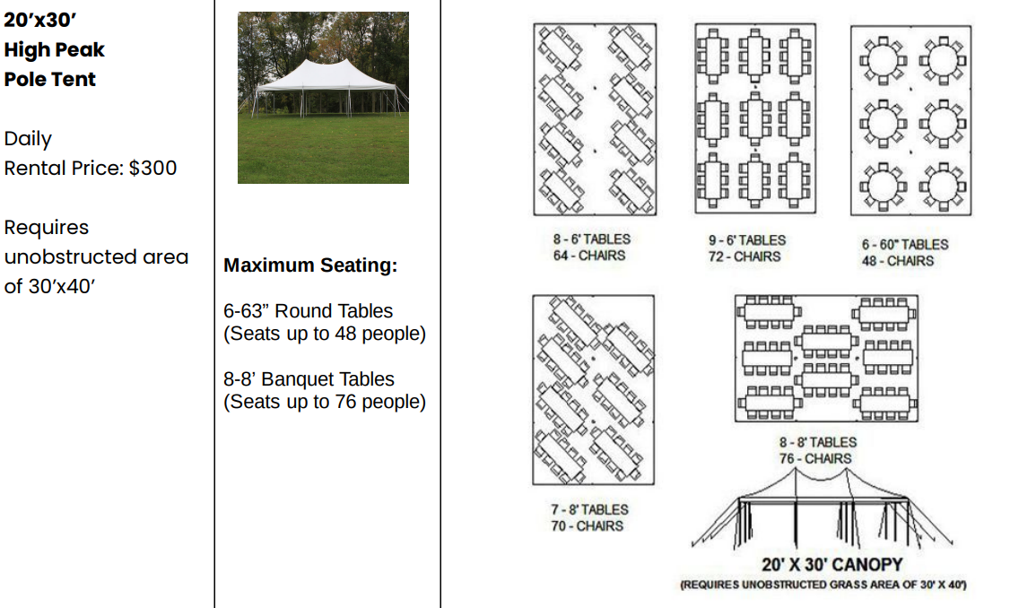 Tent Layouts — Buckeye Tents and Events