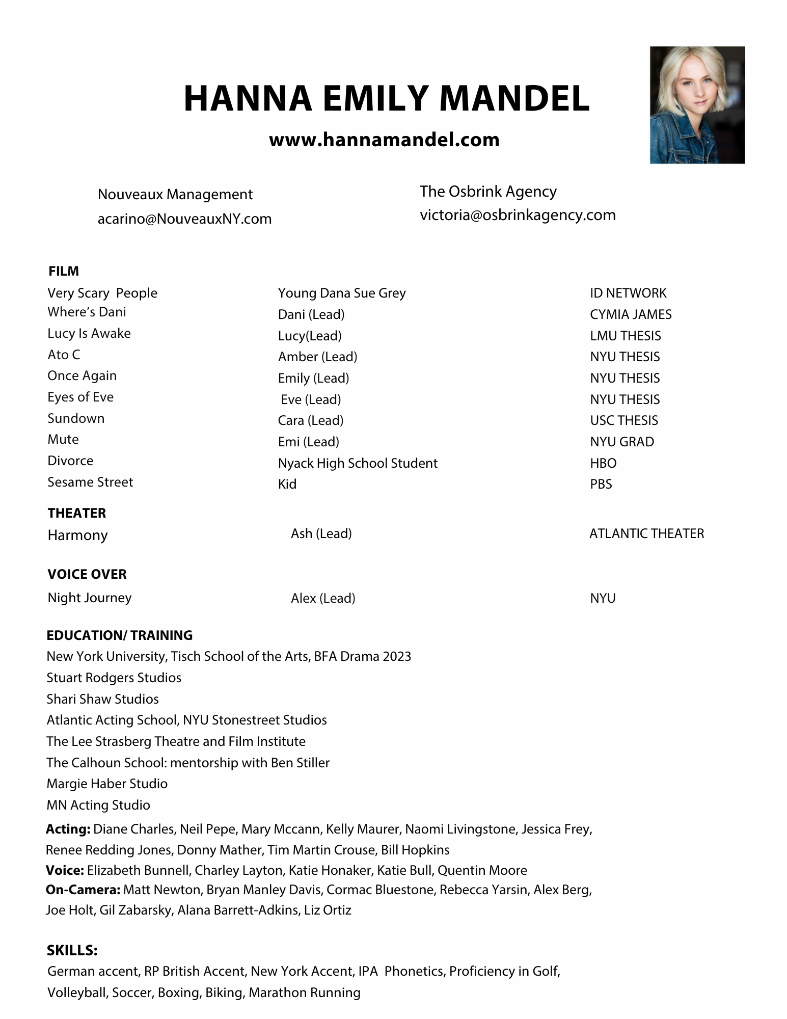 Resume — Hanna Mandel