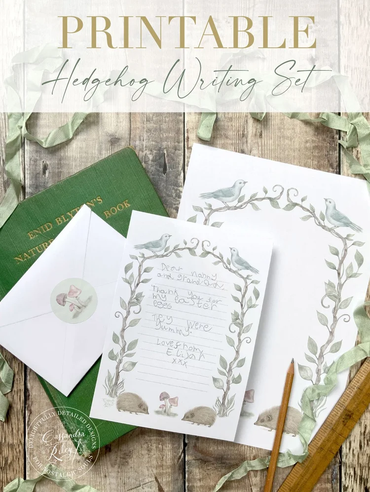 Printable Hedgehog Writing Set