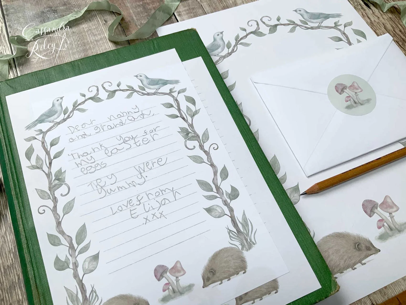 Printable Hedgehog Writing Set