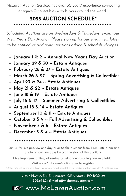 UPCOMING AUCTIONS — McLaren Auction Services