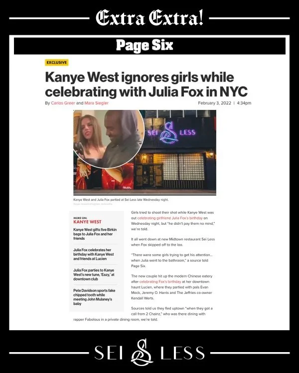 Press — SEI LESS NYC - Asian Fusion Restaurant, Bar, Speakeasy