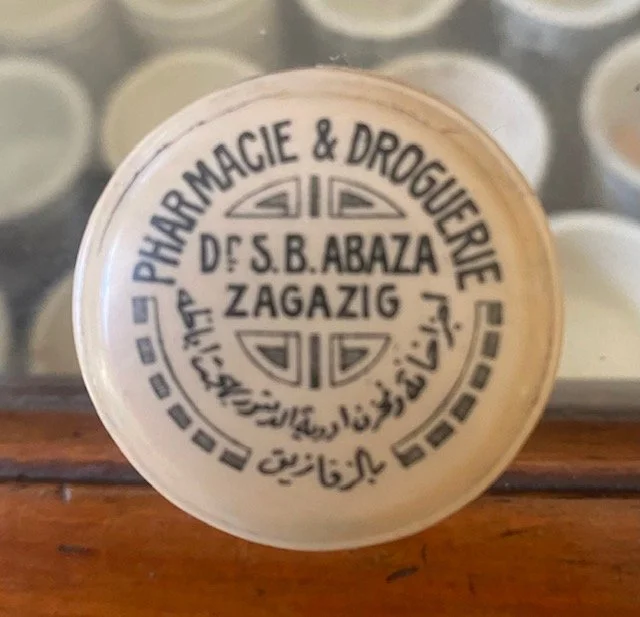 Antique Advertising Pot Lids — Antique apothecary and pot lid