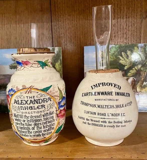 Antique apothecary and pot lid