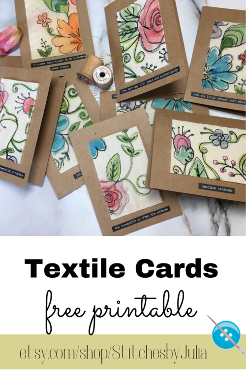 Fabric Cards, Free Printable — Stitches by Julia