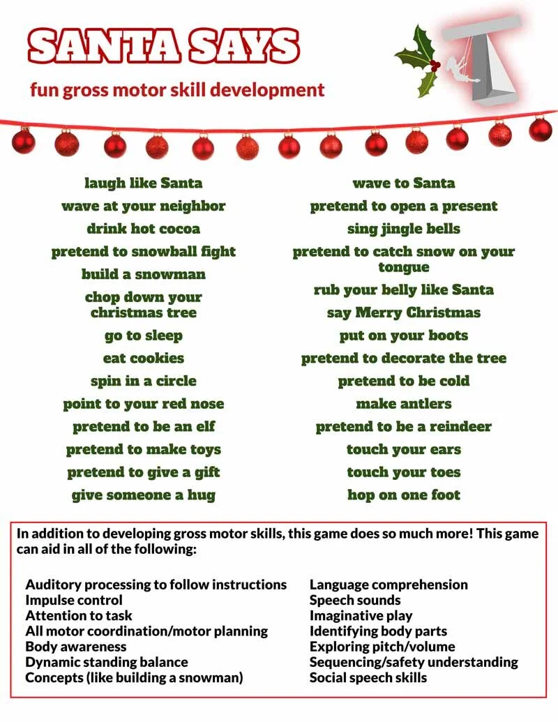 Santa Says Game — Tilton's Therapy for Tots