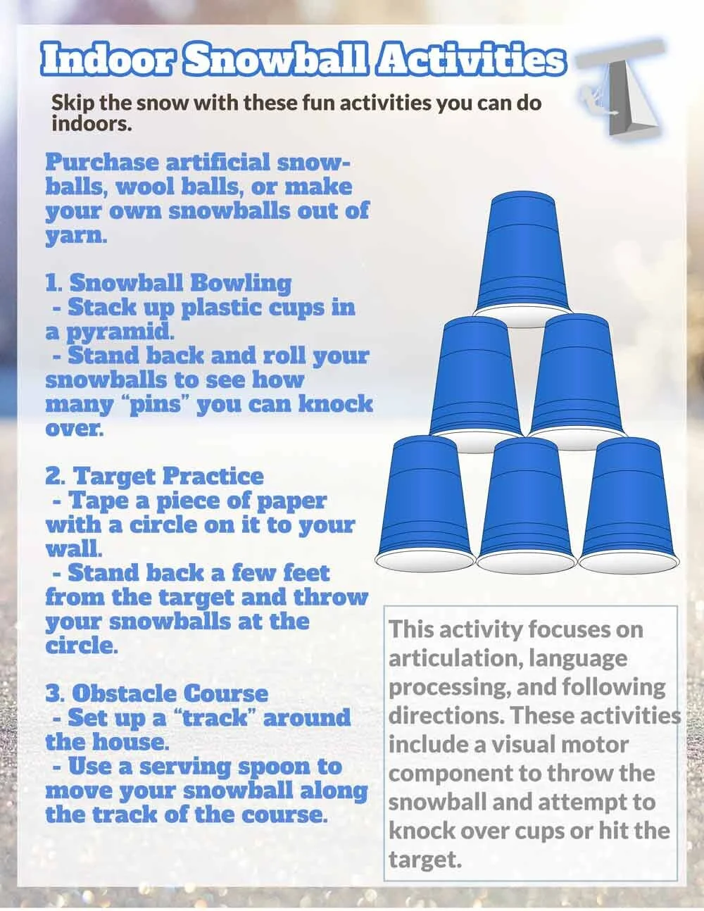 Indoor Snowball Activities — Tilton's Therapy for Tots