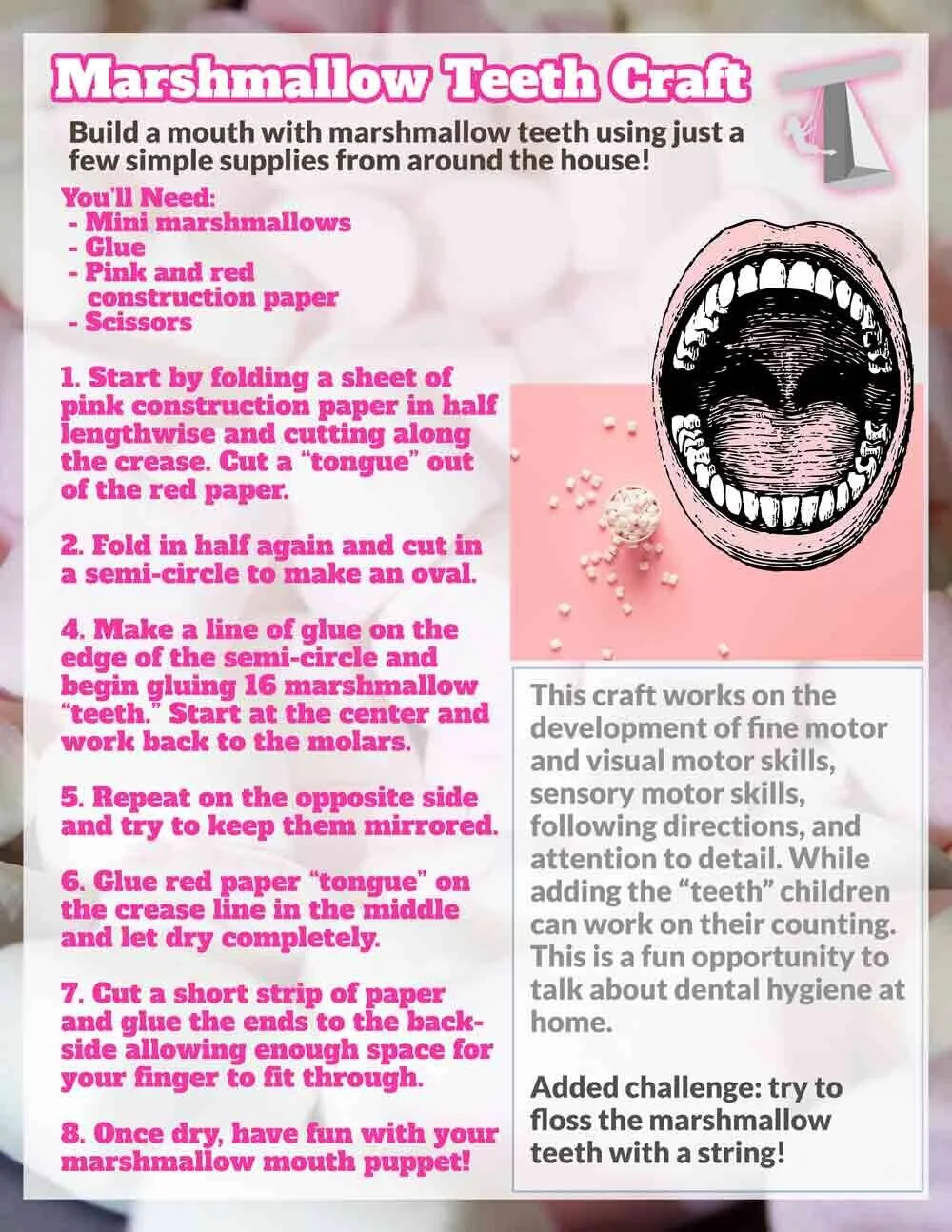 Marshmallow Teeth Craft — Tilton's Therapy for Tots