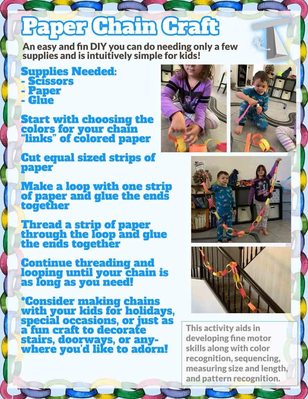 Paper Chain Craft — Tilton's Therapy for Tots