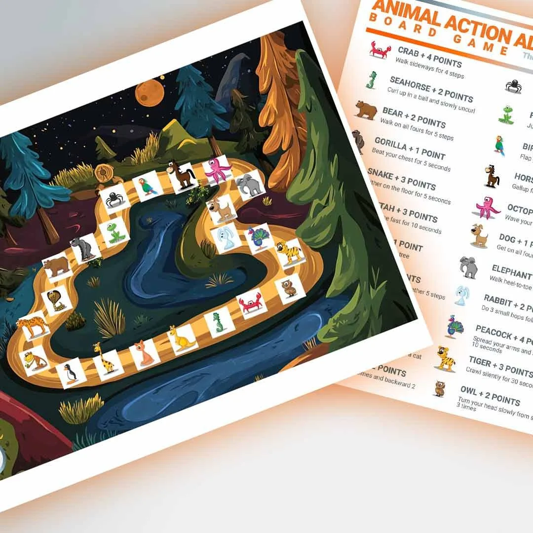 Animal Action Adventure Board Game — Tilton's Therapy for Tots
