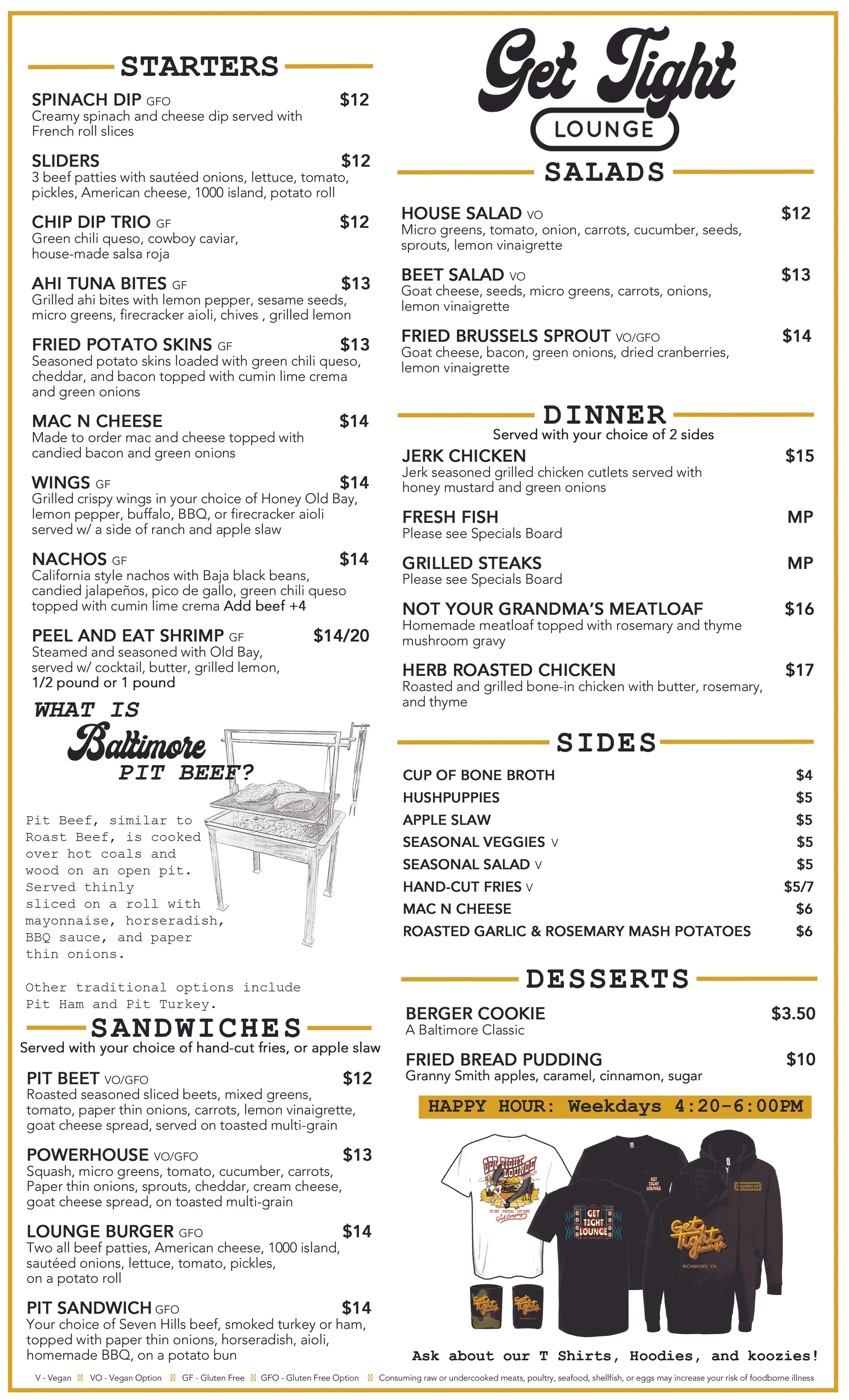 Menu — The Get Tight Lounge