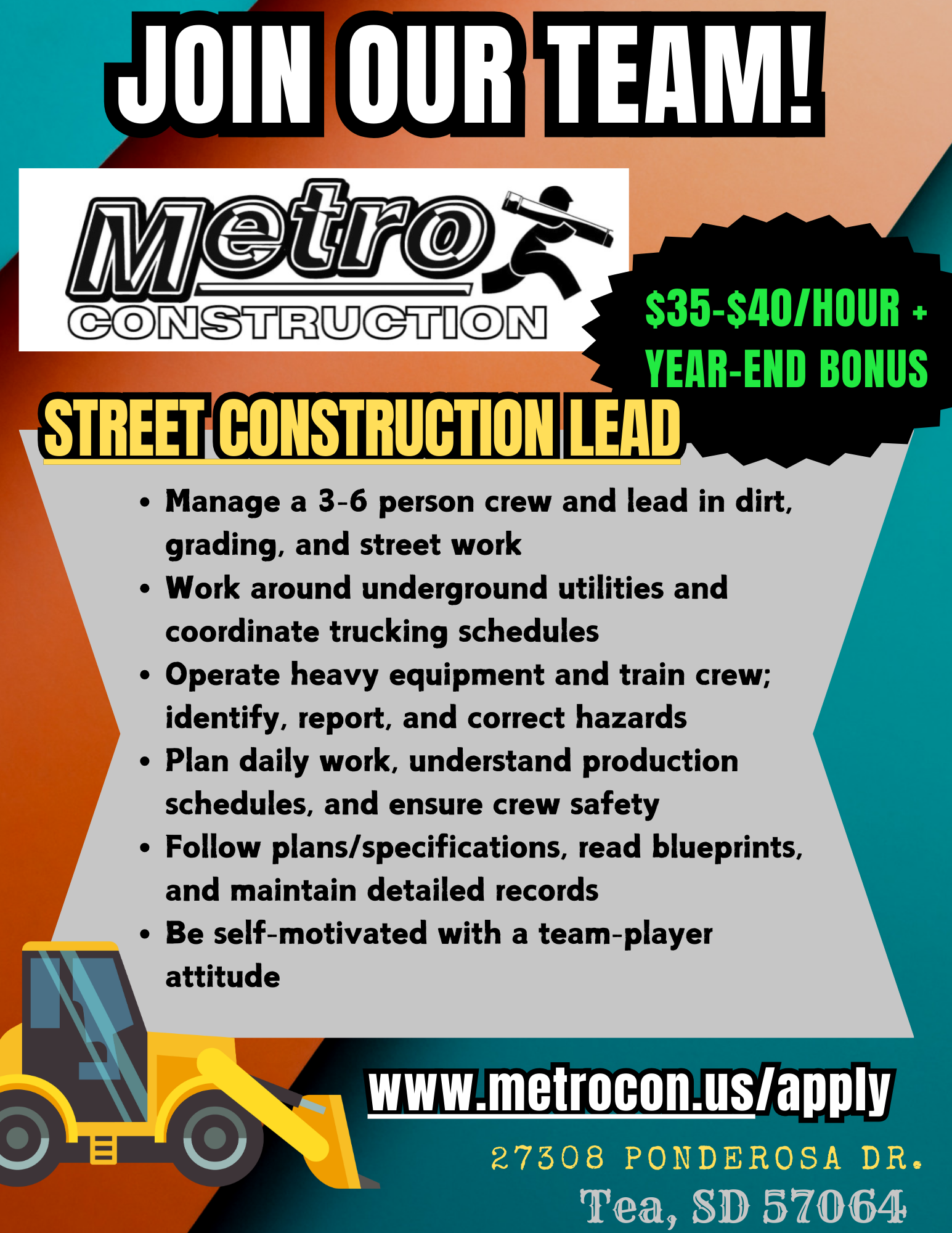 Available Positions — Metro Construction