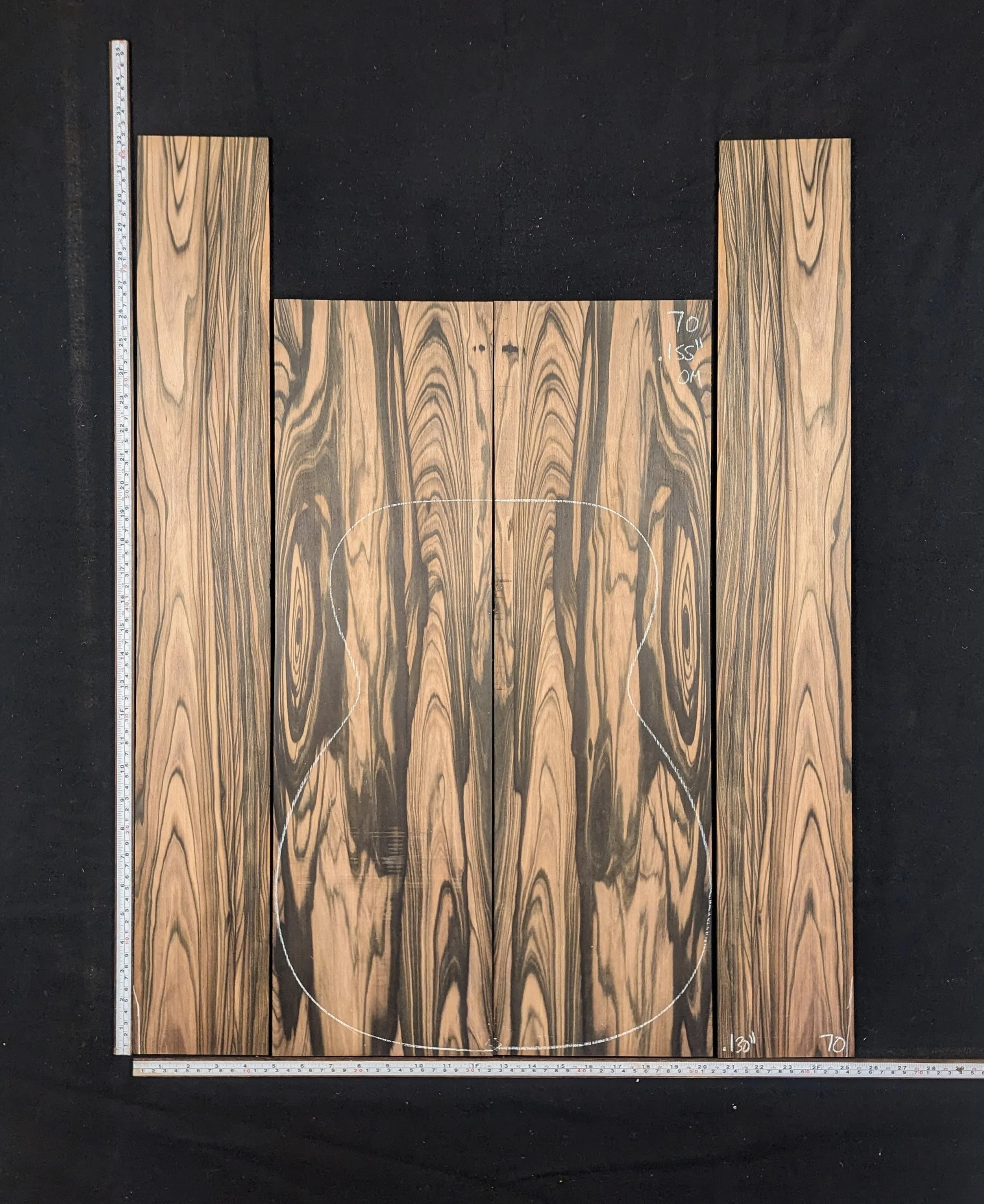 Back & Sides - Mun Ebony — Elite Tonewoods